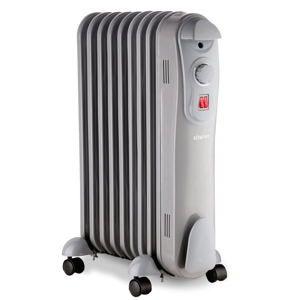 Schallen Grey 2000W 9 Fin Portable Electric Slim Oil Filled Radiator H ...
