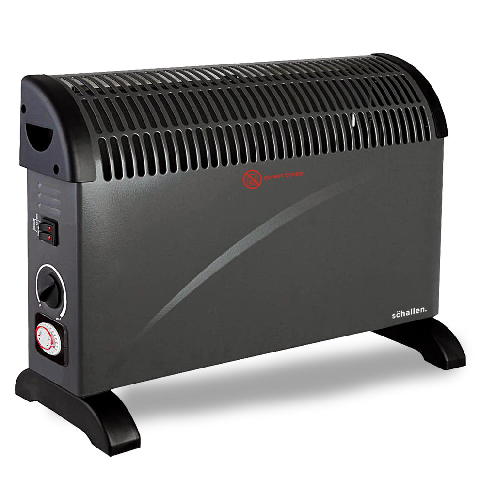 Schallen Black 2000W Electric Convector Radiator Heater with Timer ...